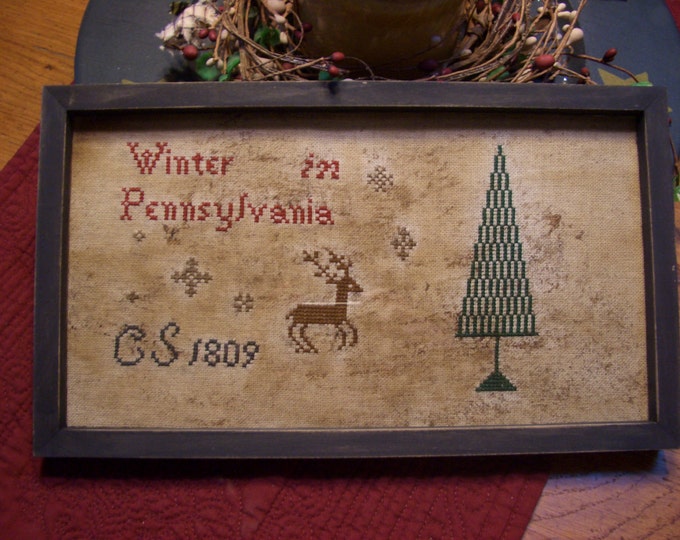 Primitive Winter or Christmas in Your State Sampler Repro - Etsy