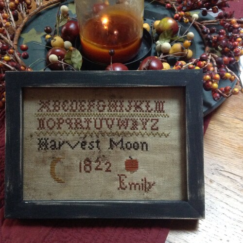 Primitive Early Style Harvest Moon Sampler - Etsy