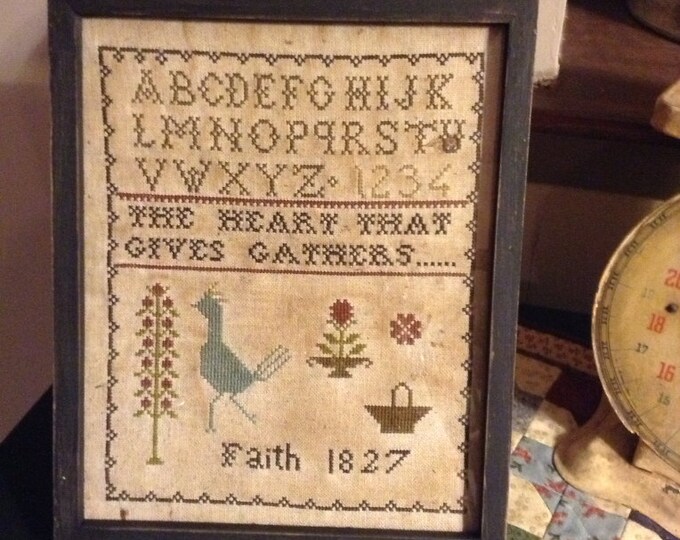 Primitive Early Style Faith 1827 Sampler Repro - Etsy