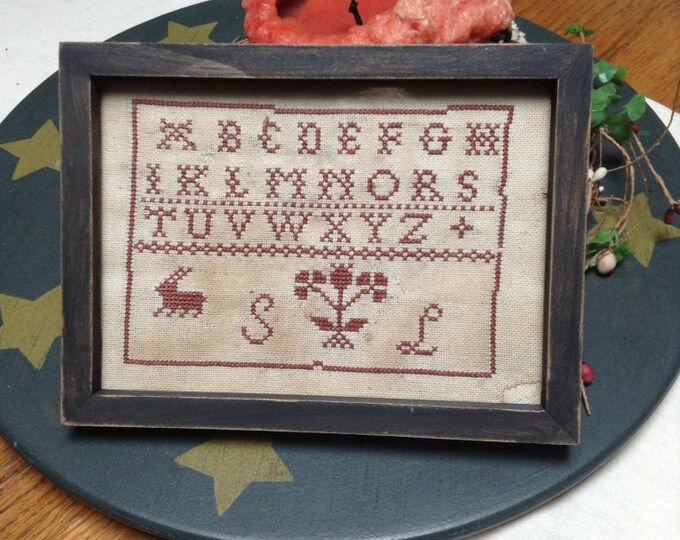 Primitive Early Style REDWORK Sampler Repro - Etsy