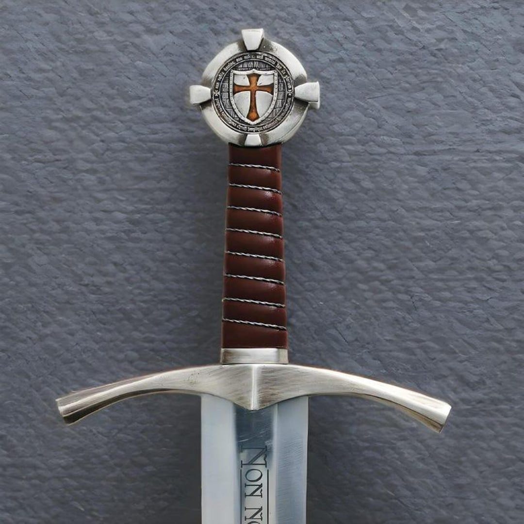 Handmade Knights Templar Accolade Sword With Scabbard | Medieval ...