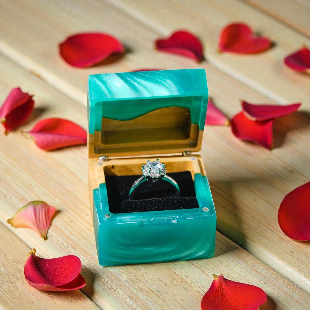 Handmade Wood & Resin Ring Box – Engagement, Wedding, Proposal - Etsy