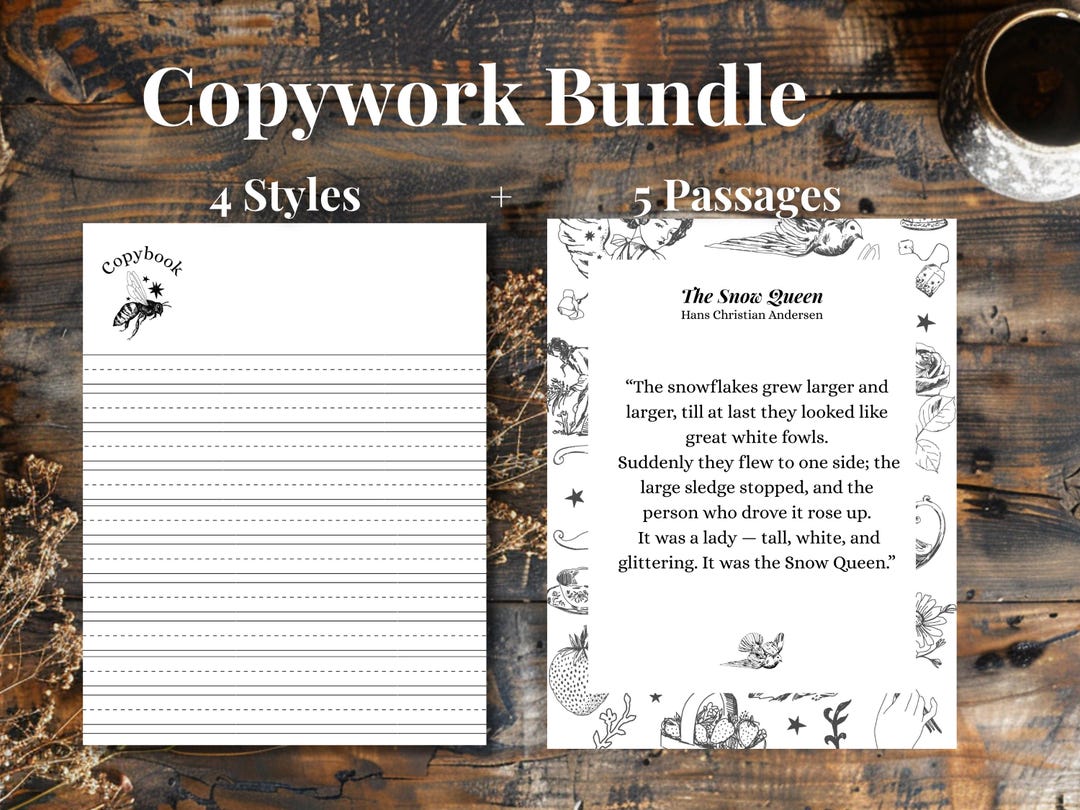 Fairytale Copywork Bundle, Handwriting Practice Pages + Classic ...