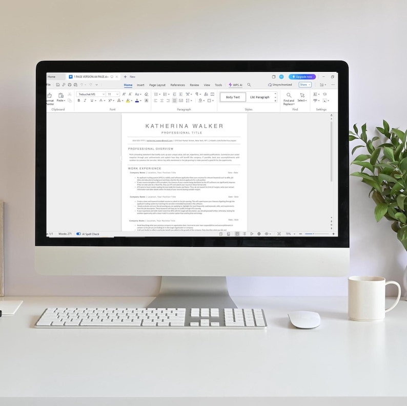 ATS Friendly Resume Template Canva, Pages, Google Docs, Word ...