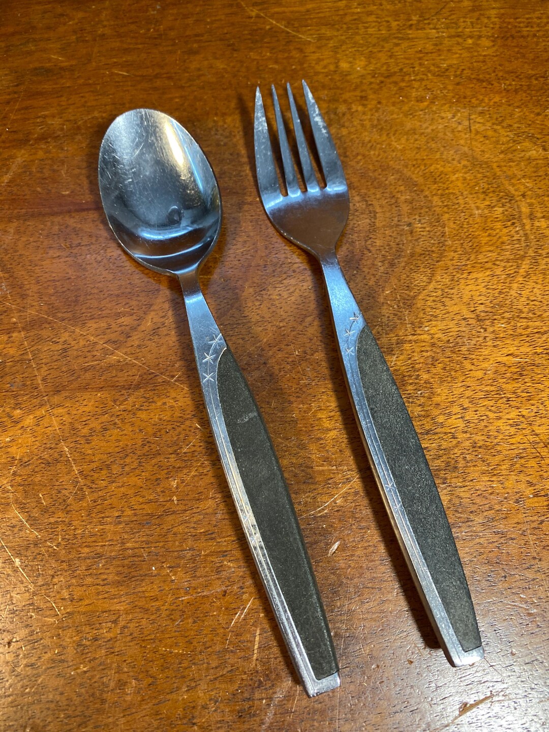 Marcrest Mar-crest EBONY Mar Crest Vintage Silverware Atomic Style Mid ...