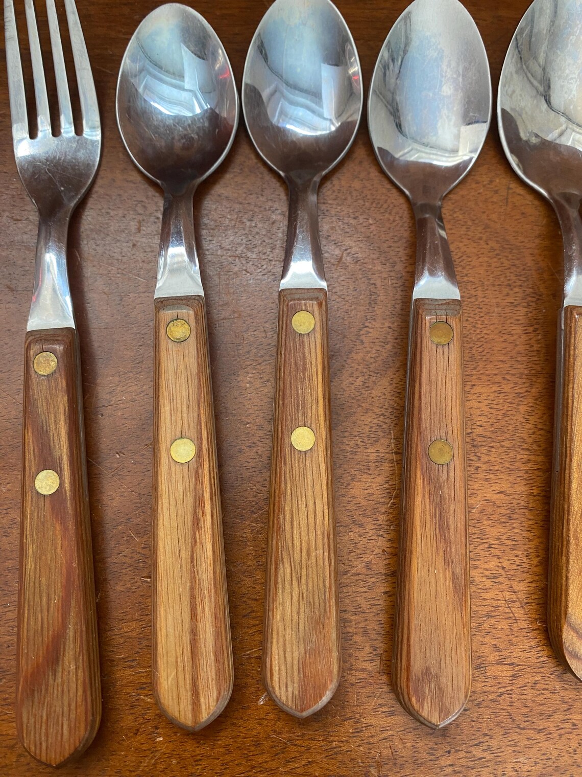 Vintage Flatware From WASHINGTON FORGE in Town & Country Pattern Wood ...