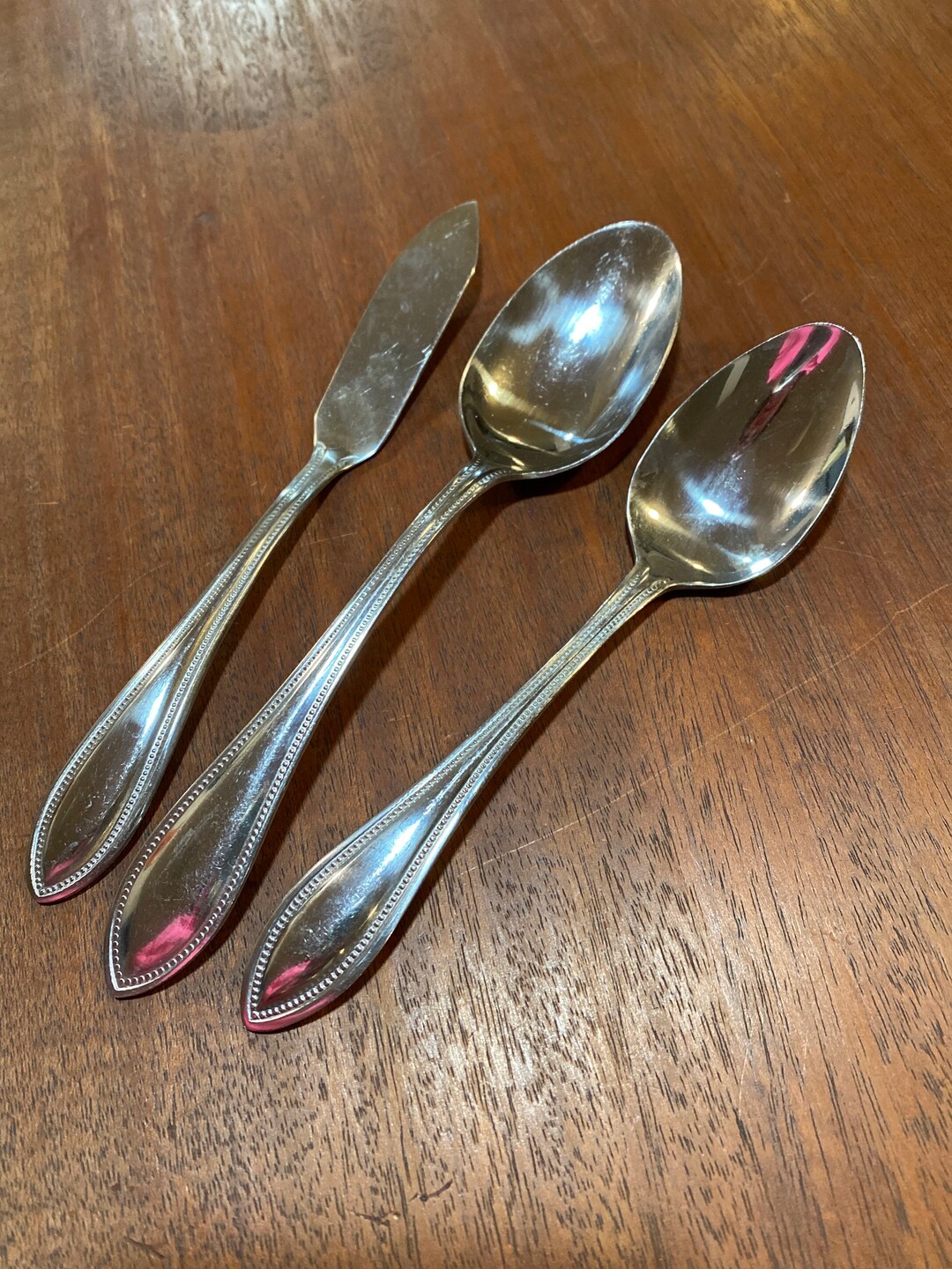 Vintage Flatware | HAMPTON SILVERSMITHS Beaded Stainless Steel Great ...