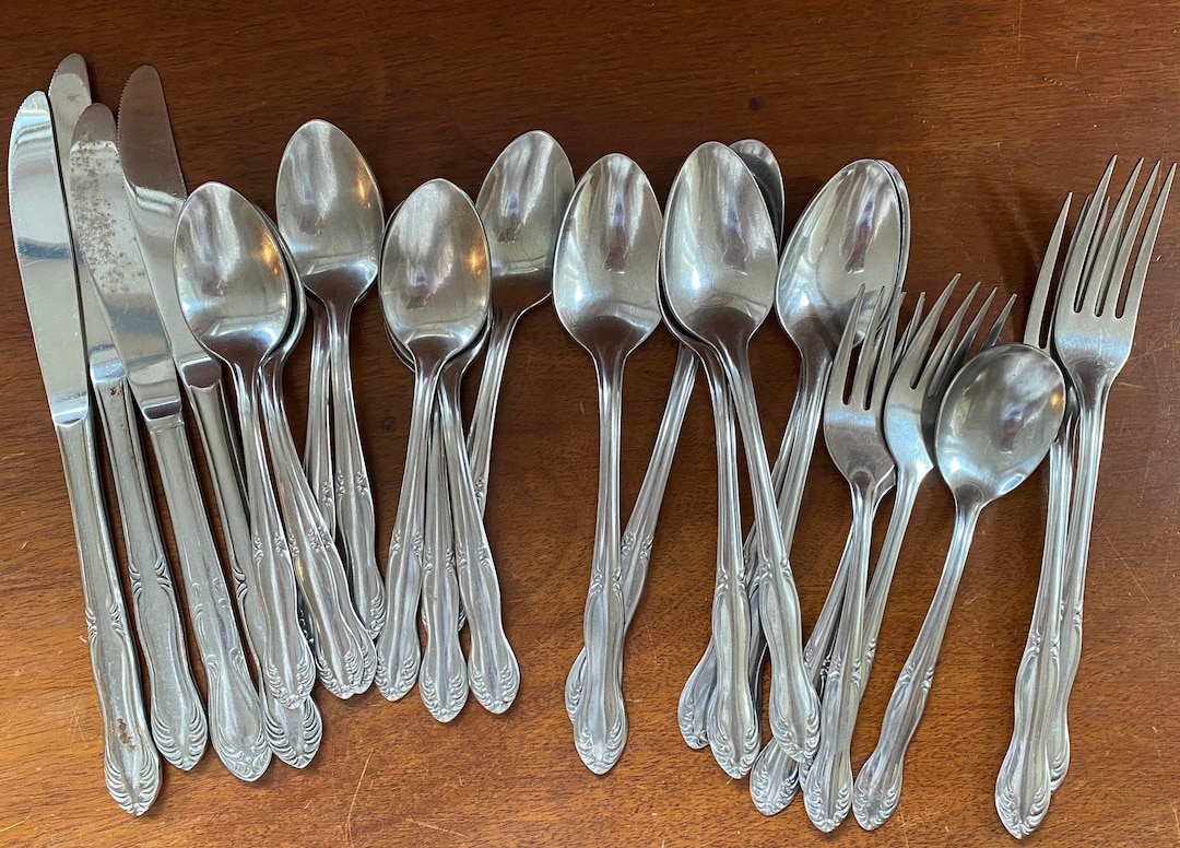 Vintage Flatware, UTICA Stainless Steel Set Silverware Old Replacement ...