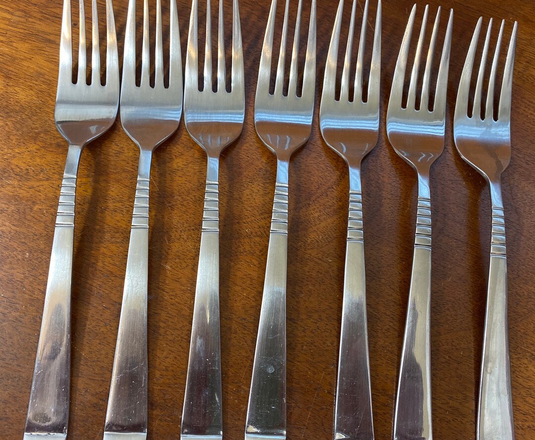 Vintage Silverware | LIBBEY | Retro Flatware | PLAIN Glossy Stainless ...