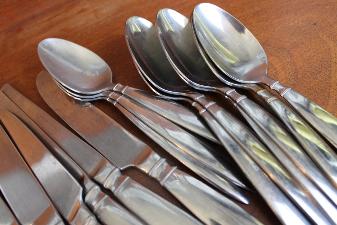Vintage Stainless Silverware Set FARBERWARE Knife Spoon Stainless in ...