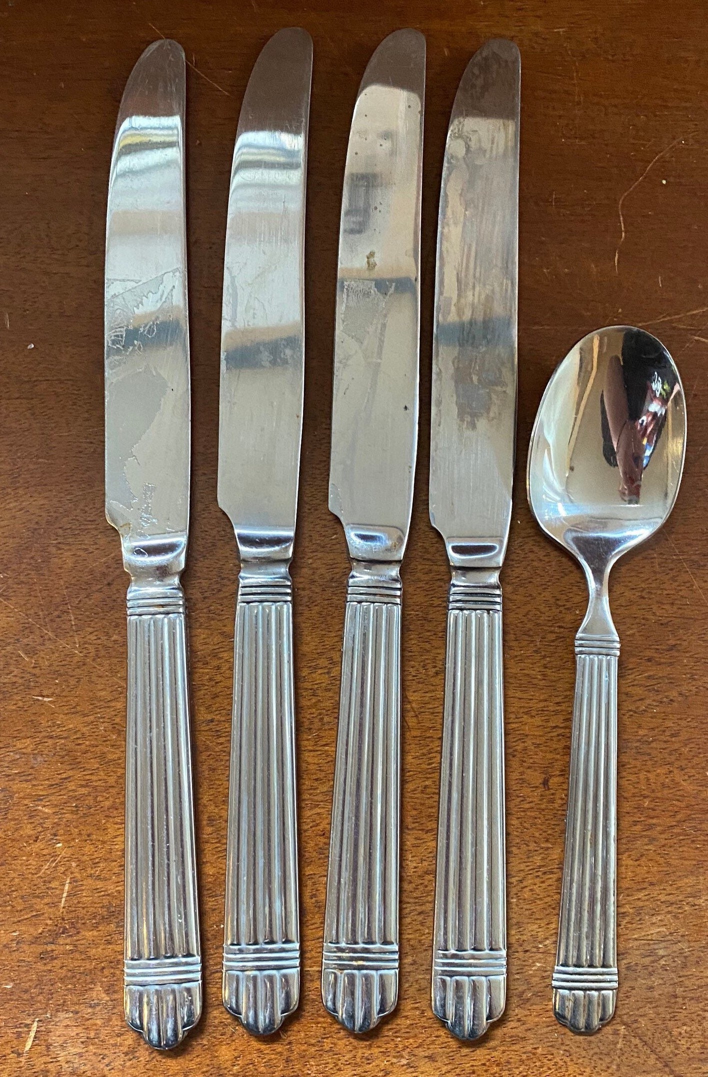 Farberware Stainless Flatware Marissa Pattern Line Design Handle Art ...