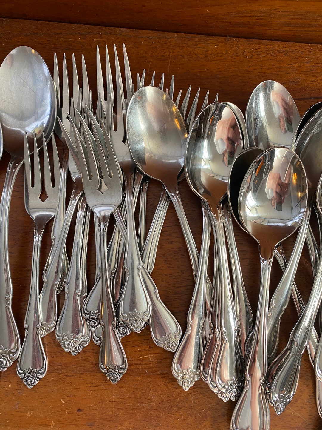 Vintage Silverware Oneida ARBOR ROSE or True Rose Handles Stainless ...