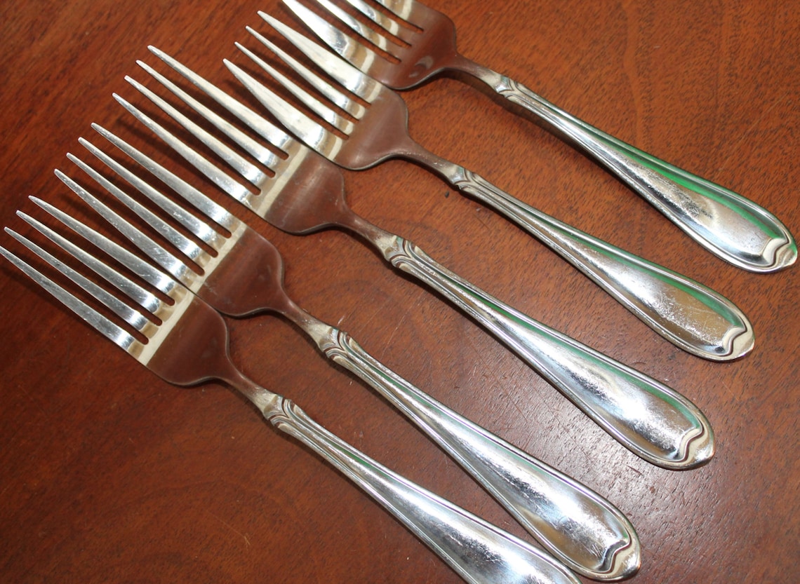 FARBERWARE silverware set Vintage Flatware forks stainless | Etsy