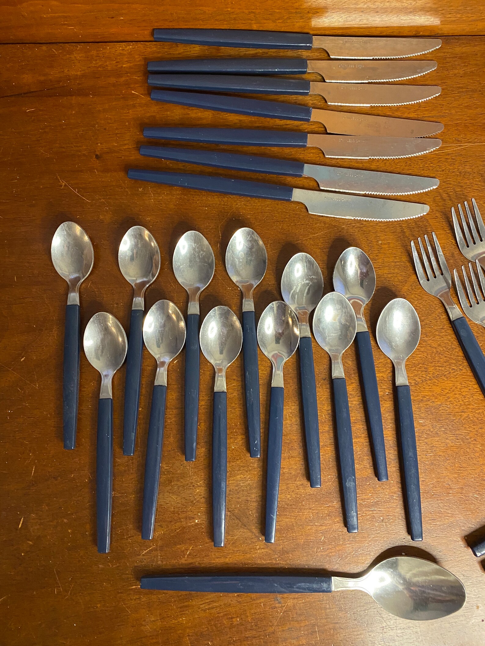 Blue Handled Vintage Silverware | Stainless Steel Replacements ...
