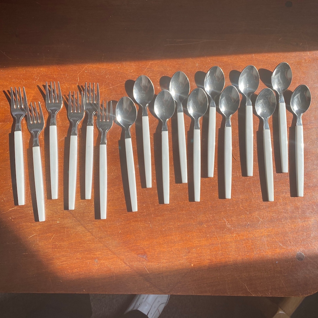 Vintage Flatware | Stainless Steel | Silverware | Retro Flatwear | Gray ...