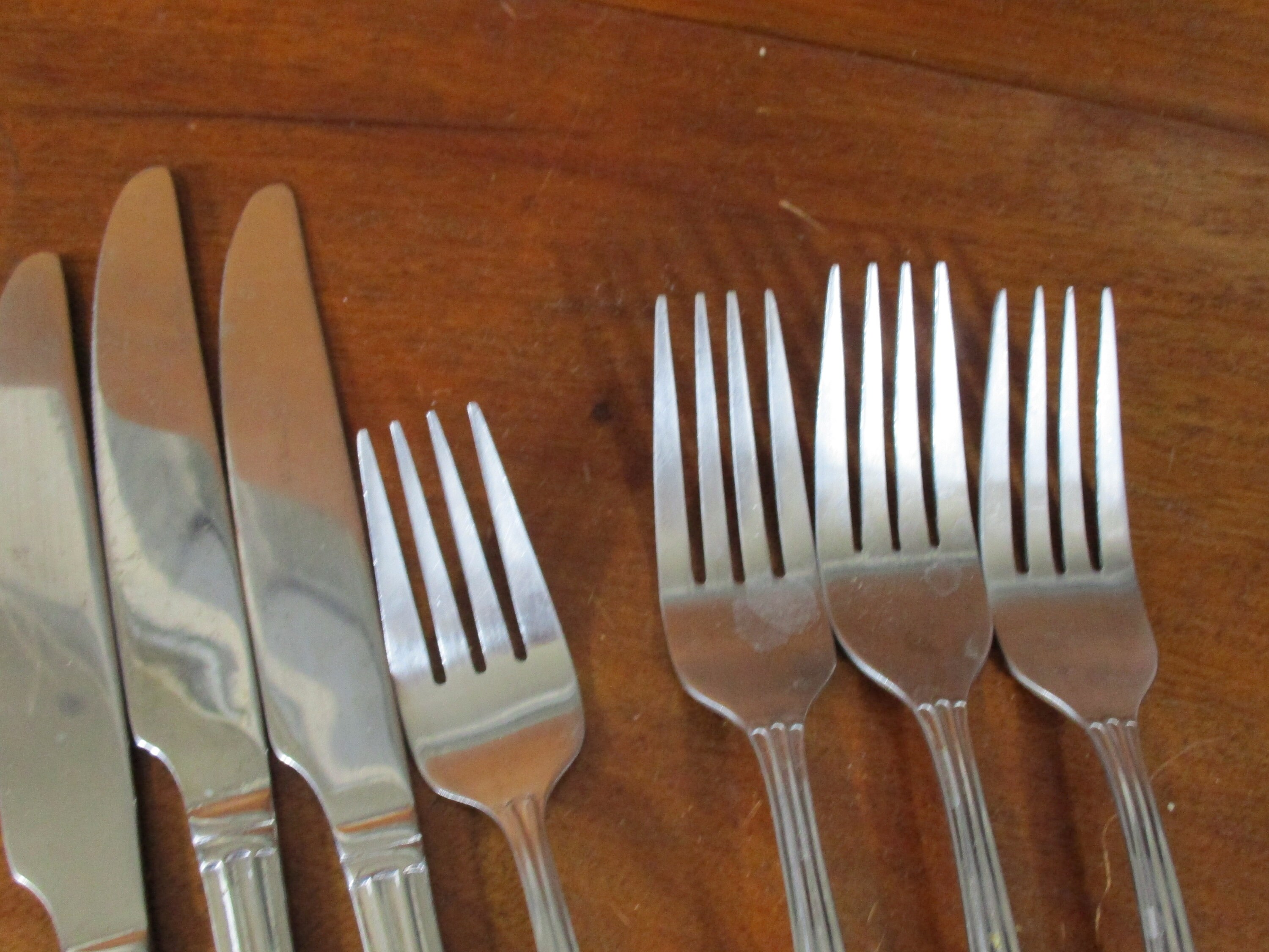 Vintage Flatware Set Utensils With Ridges Flared Tip - Etsy