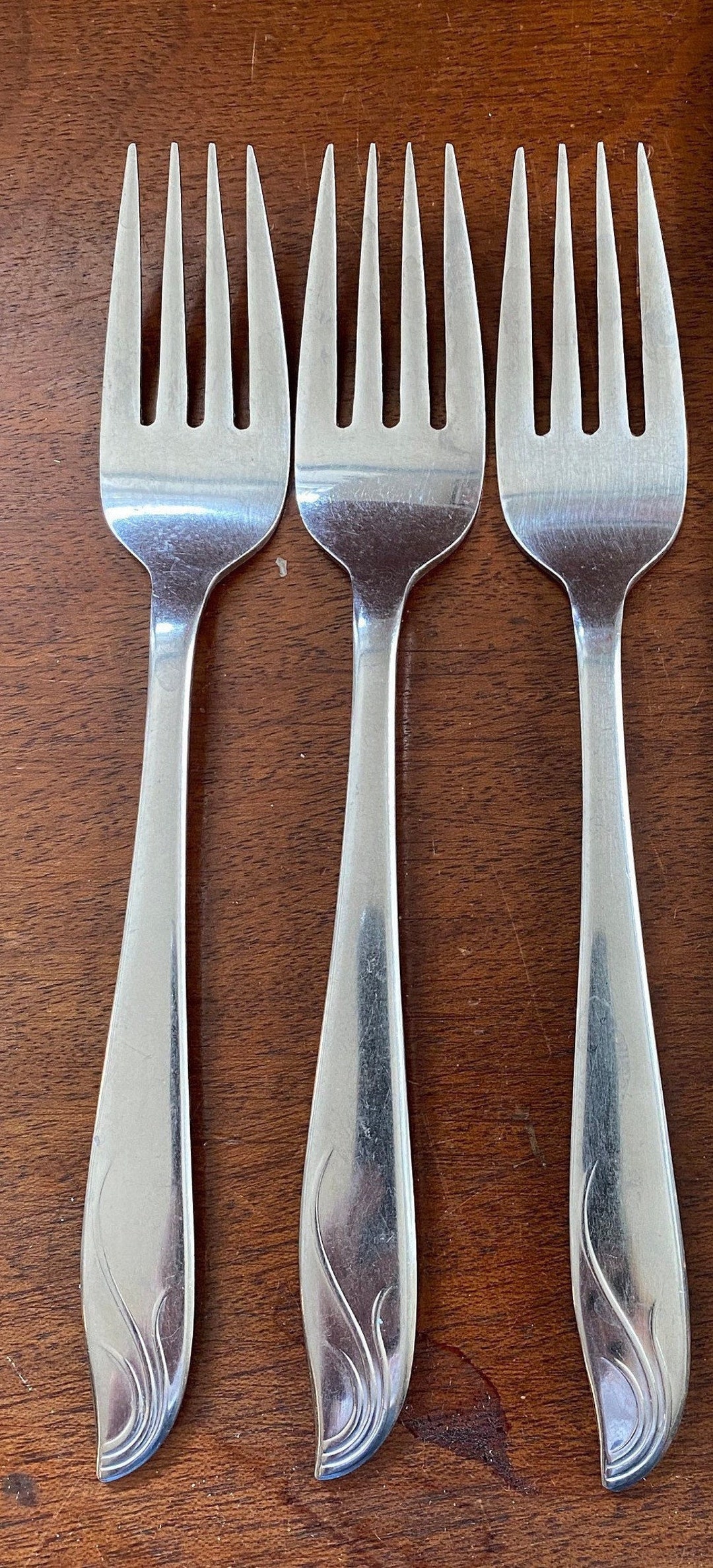 Swirl Pattern Stainless Silverware Vintage Flatware | Replacement Forks ...