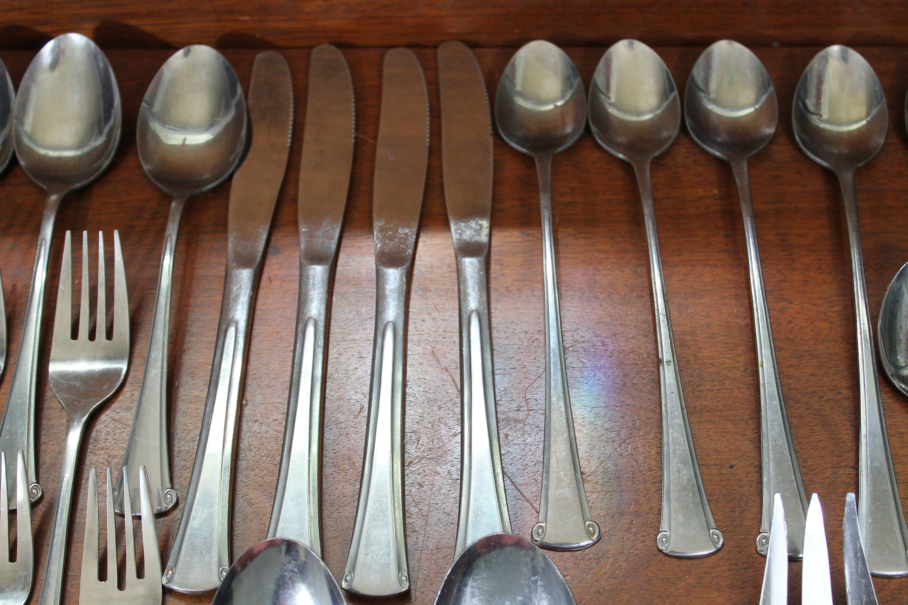 Vintage Flatware Stainless Silverware Fan Bottom Simple - Etsy