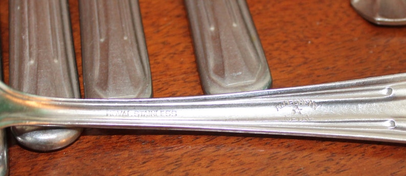HAMPTON ROYAL Stainless Flatware Vintage Silverware Set Knife Fork ...