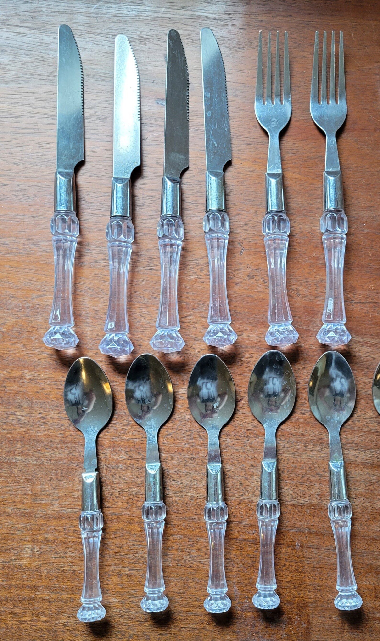 Stainless Silverware Vintage Flatware Plastic Handles Silverware Set ...
