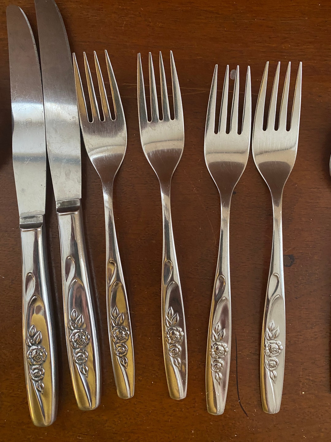 Random Rose Silverware Set by International Marked Luxury Stainless ...