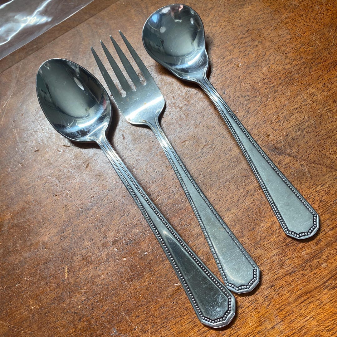 FASHIONPOINT Rogers Vintage Flatware | Beaded Edge | Stainless Steel ...