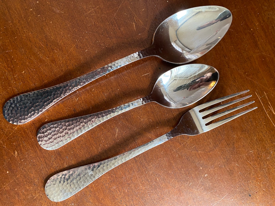 GIBSON Vintage Silverware| Hammered Handle Finish Glossy | Textured ...
