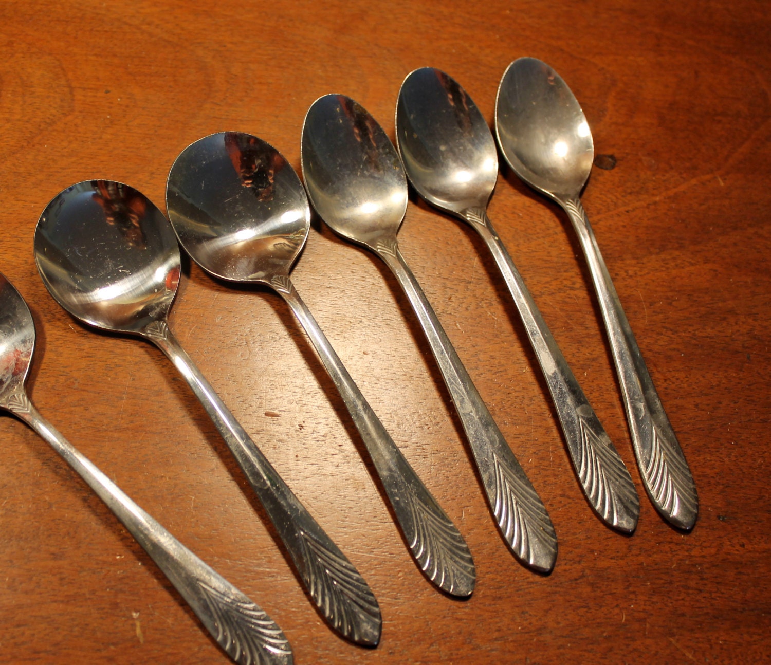 Fan Plume Don edward Don Vintage Flatware Feather Pattern | Etsy