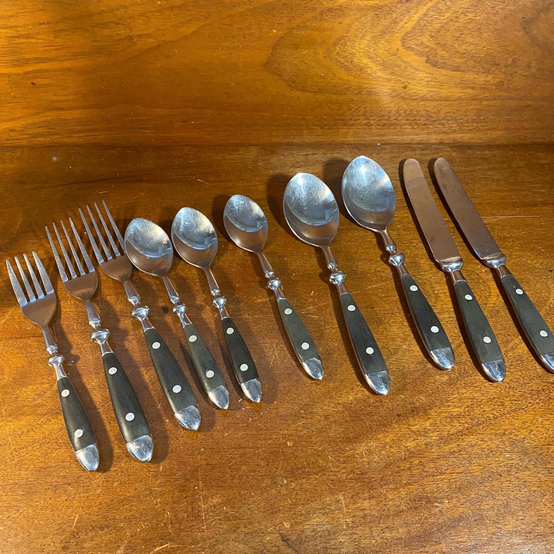 Vintage Flatware From Hampton Silversmith in Bistro Pattern Stainless ...