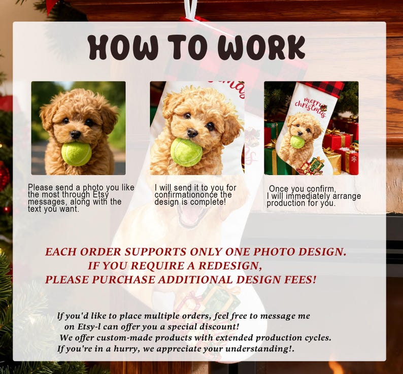 Custom Pet Stocking Using Pet's Photo + Name - Personalized Dog ...