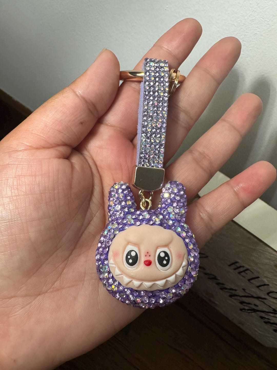 Purple Labubu Inspired Bling Bling Keychain - Etsy
