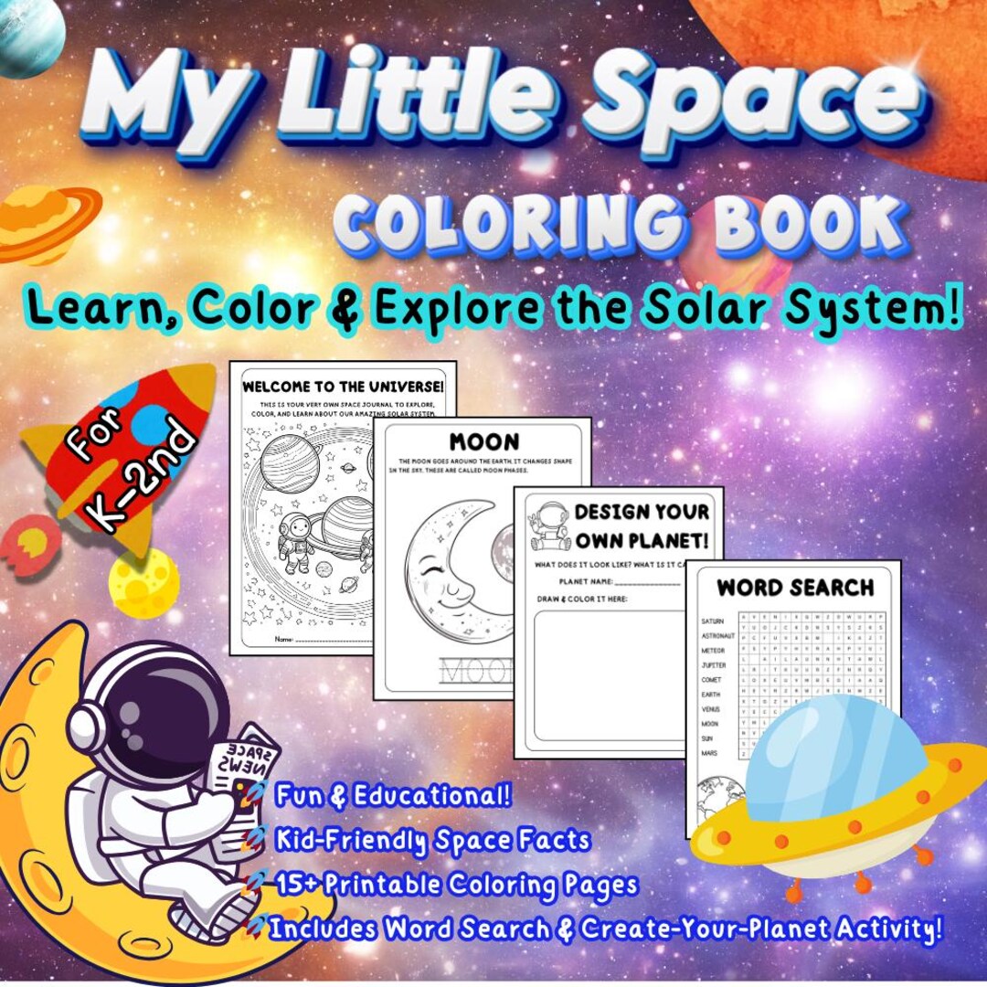 My Little Space Coloring Book: Learn, Color & Explore the Solar System ...