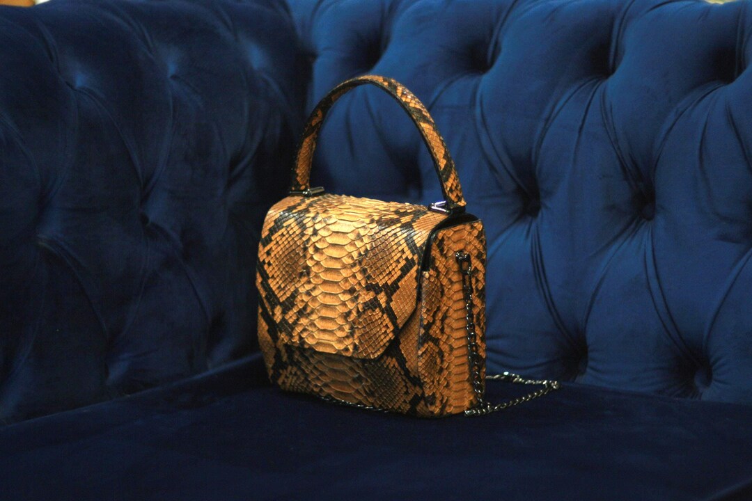 Handmade Genuine Python Leather Bag – Luxury Real Snake Skin Purse ...