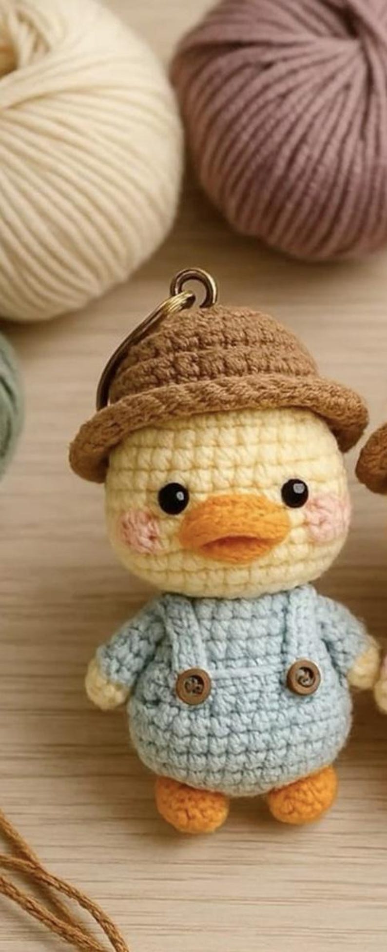 Colorful Crochet Duck Keychain Set Kawaii Plush Toy Style, Handmade ...