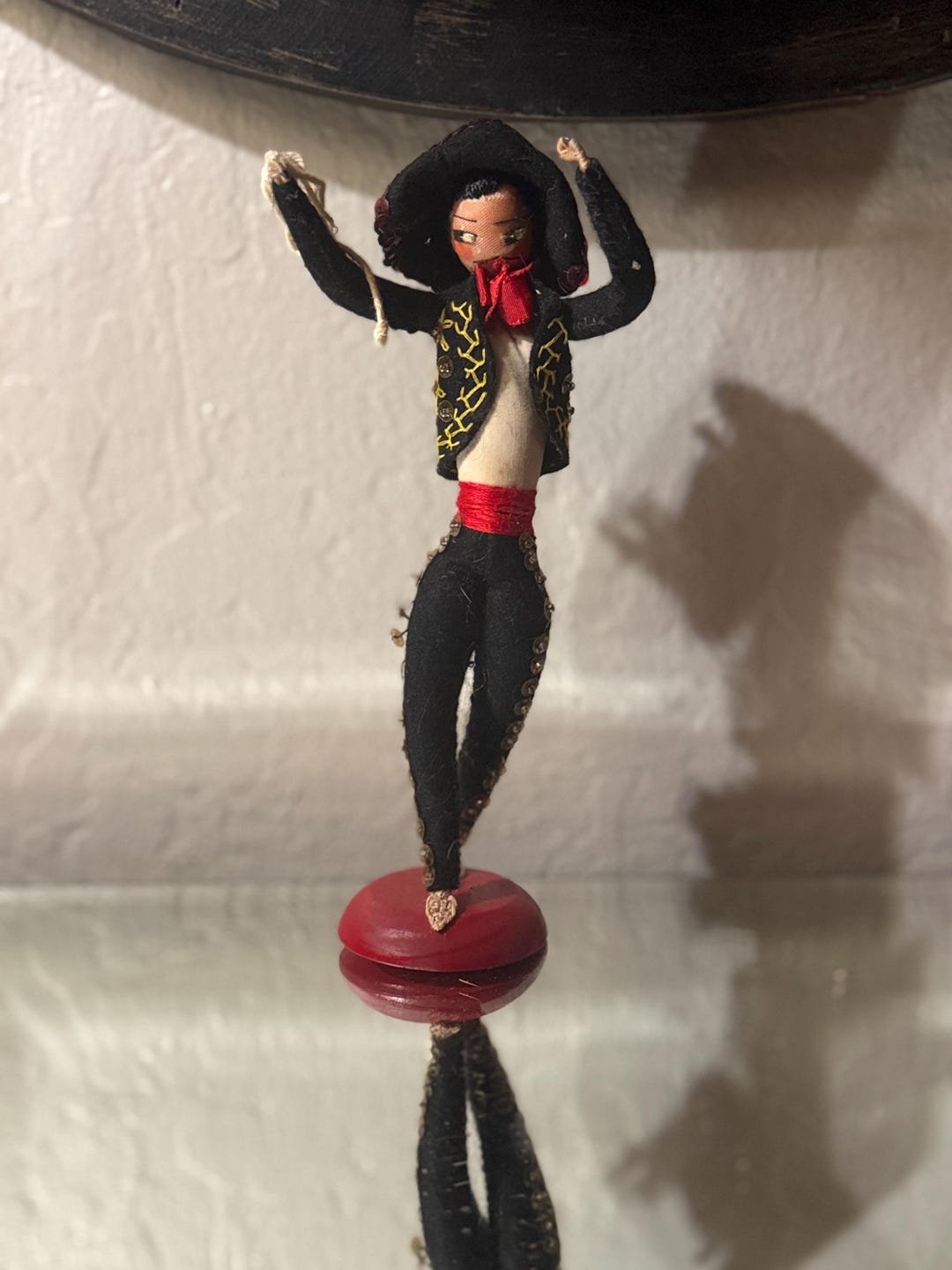 Vintage Mexican Matador (torero) Folk Doll on Red Base | Creepy Curio ...