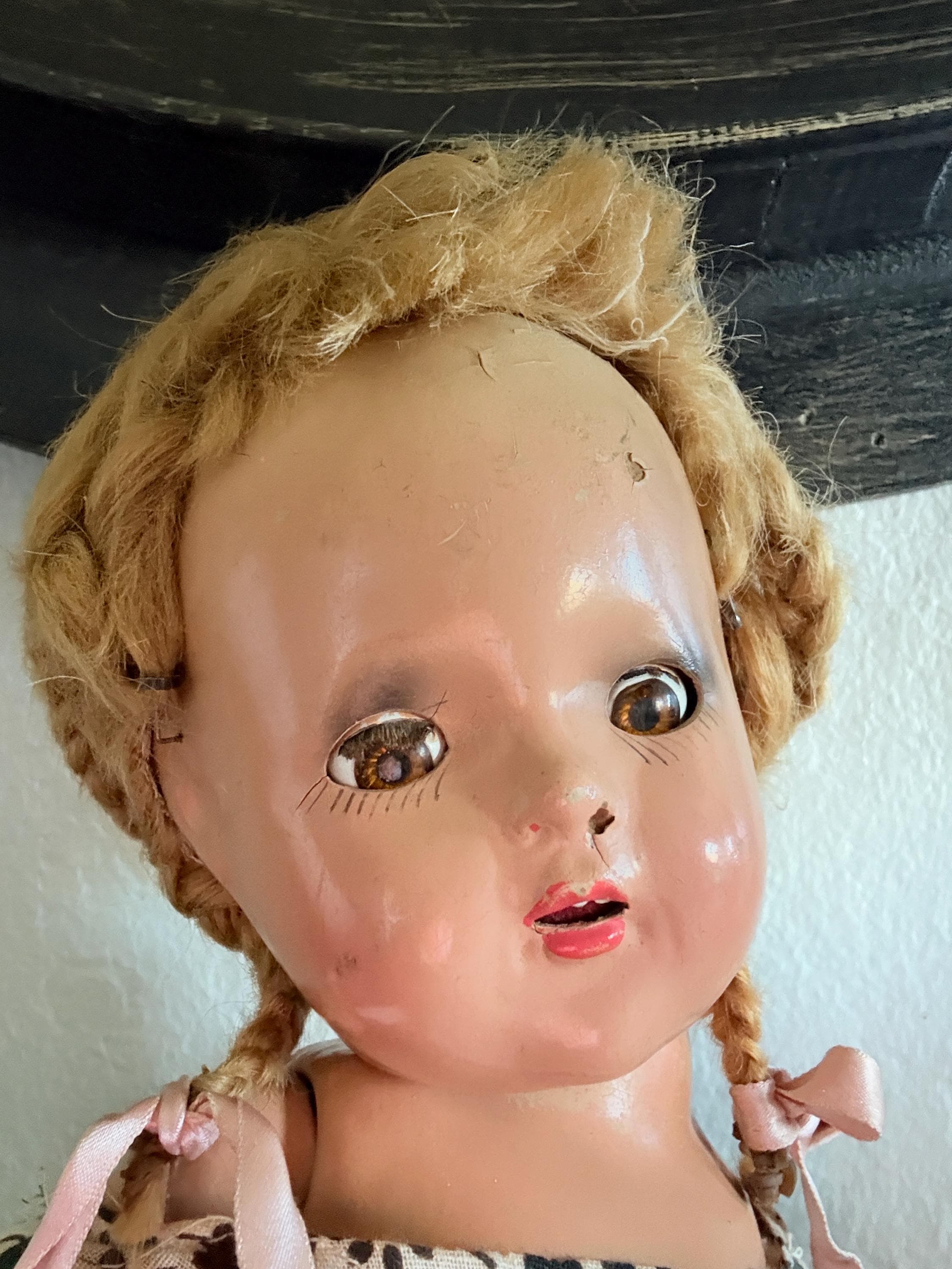 Antique 1930s-40s Composition Doll With Original Dress – Repair/parts ...