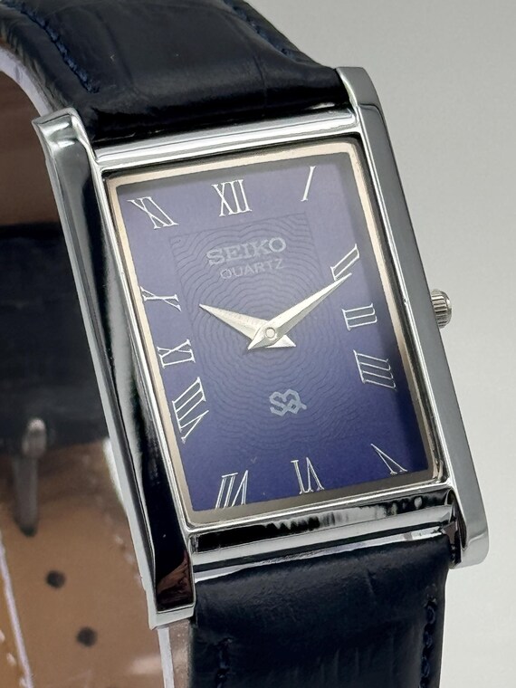 Vintage Seiko Slim Tank Quartz Men Rectangle Watch G… - Gem