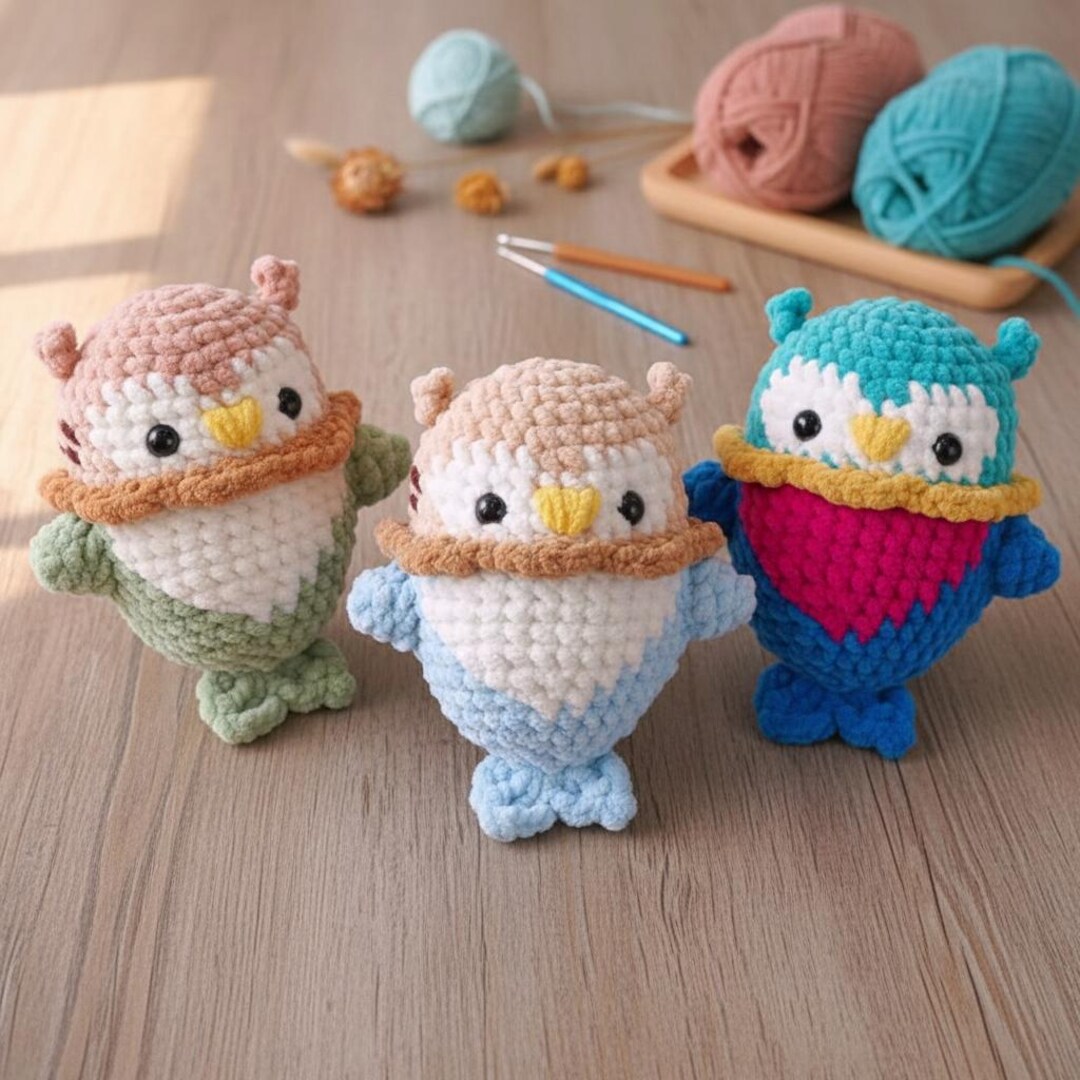 Baby Shark Owl Crochet Pattern, Cute Amigurumi Owl Plush Toy Tutorial ...