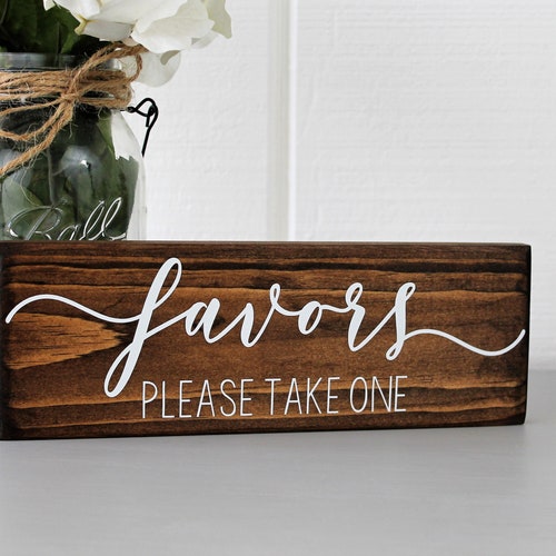 Favor Sign Wedding Favor Favors Please Take One Rustic - Etsy