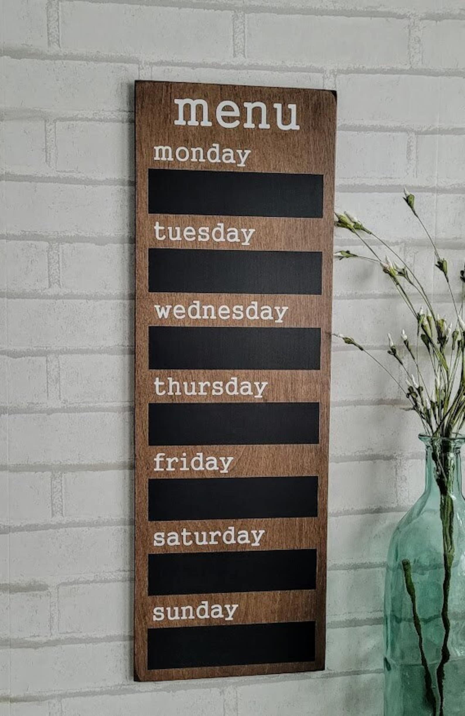 Weekly Menu Planner Meal Planner Chalk Board Menu Board - Etsy