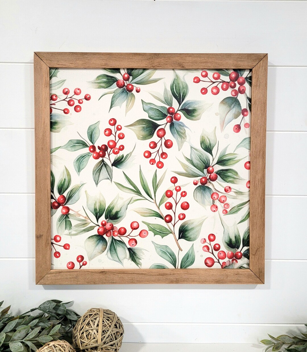 Christmas Floral Wood Sign Layering Sign Mantel Sign - Etsy