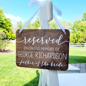 Personalized Wedding Memorial Sign | Wedding Reserved Seat | in Loving ...