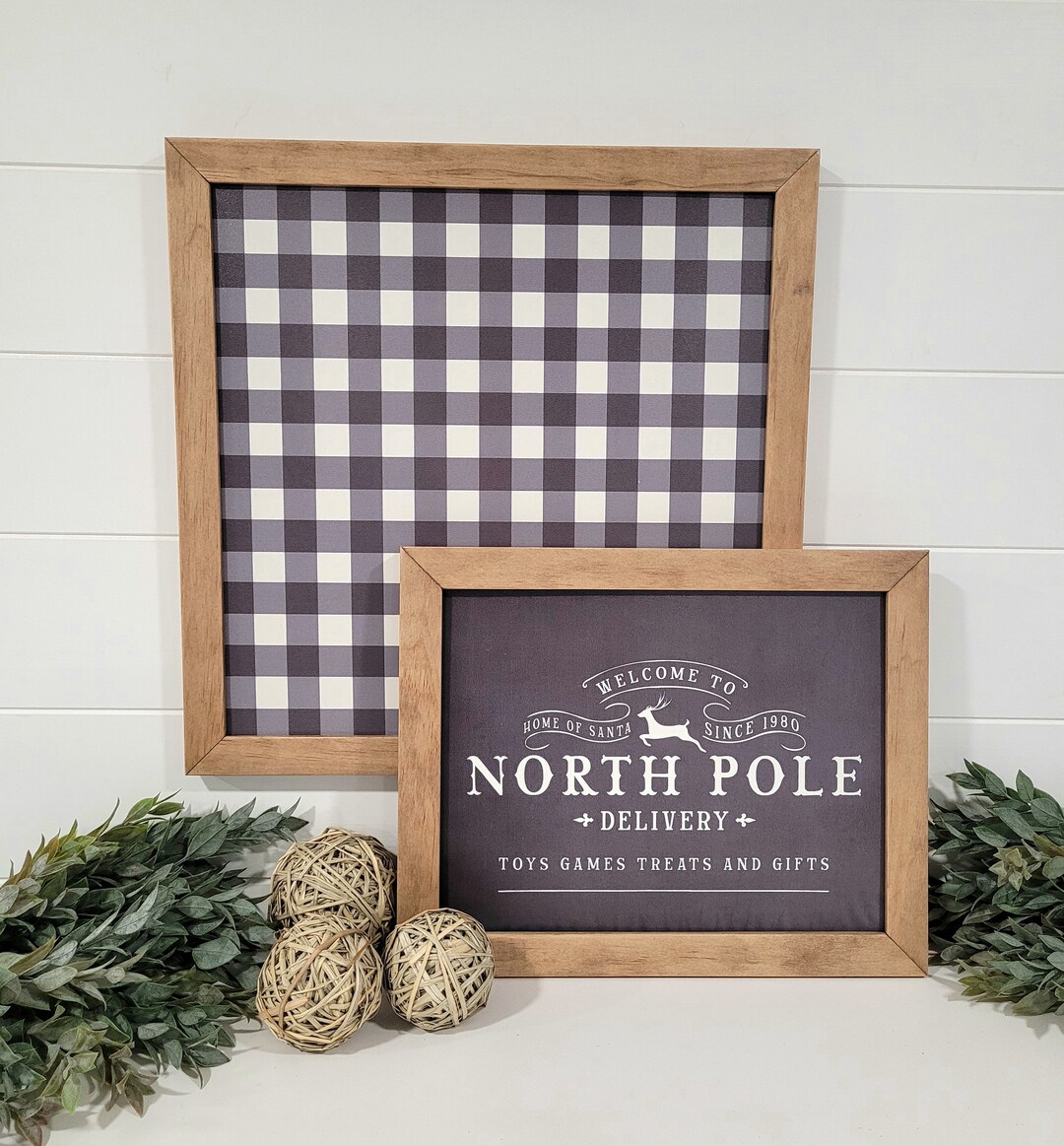 Buffalo Plaid Wood Layering Sign Set Christmas Sign Bundle - Etsy