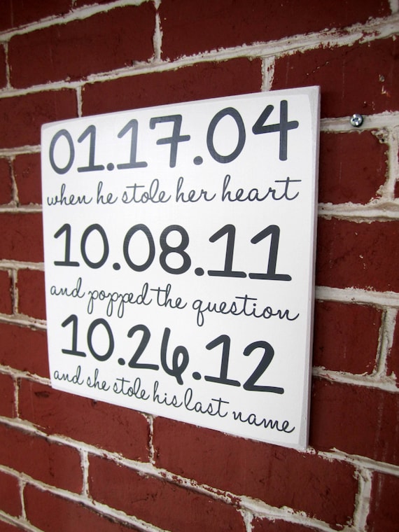 Items similar to Custom Wood Sign - Most Important Dates Sign - Wedding ...