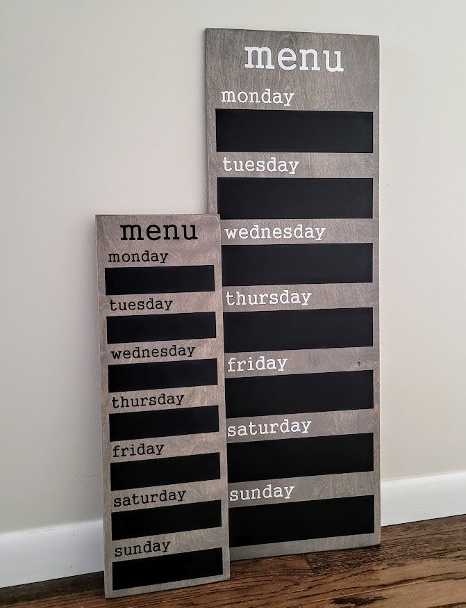 Menu Board Chalkboard Weekly Planner Made to Order - Etsy
