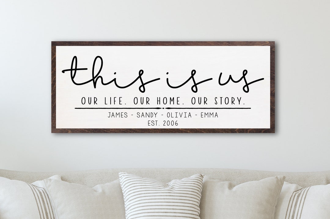 This is Us| Personalized Family Sign | Farmhouse Decor | Living Room ...