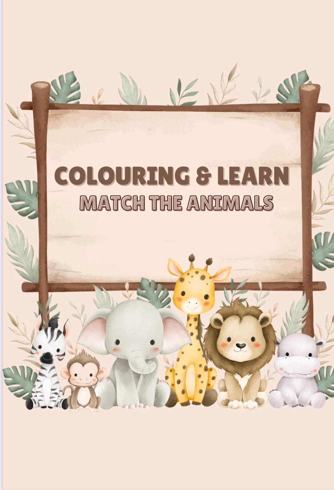 Colouring & Learn - Match the Animals - Etsy