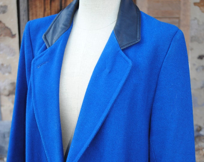 Bright Blue Vintage Ladies Wool Duster Coat - Etsy