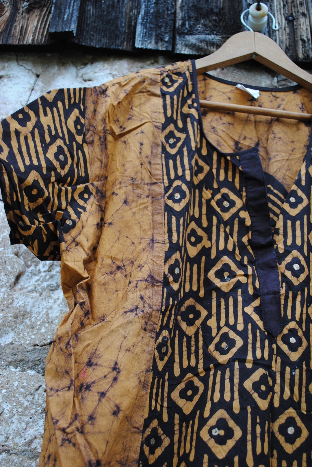 Dutch Wax Print Tiki Tribal Caftan Cover-up Batik - Etsy