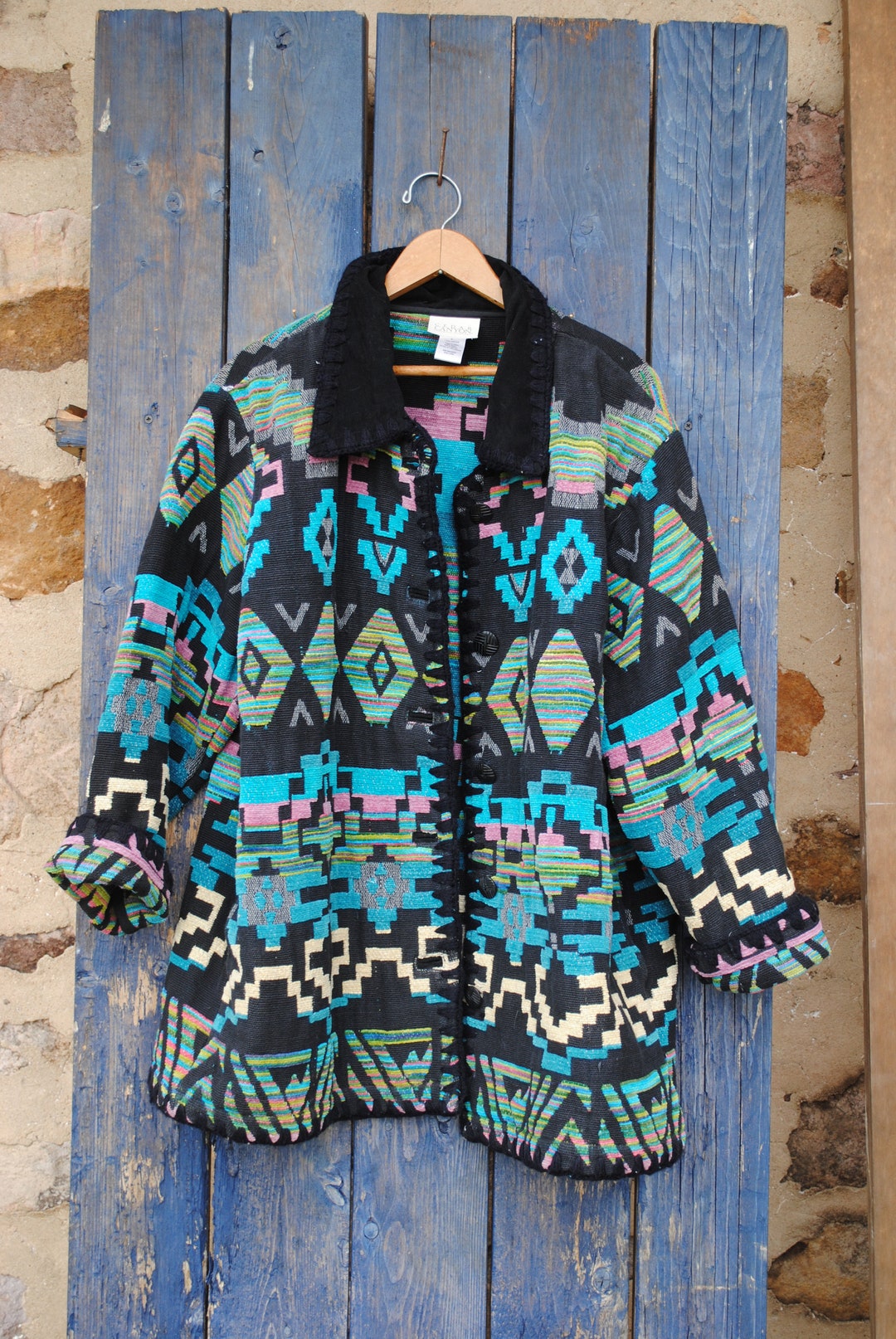 Vintage Southwest Blue Sky Rainbow Blazer Jacket - Etsy